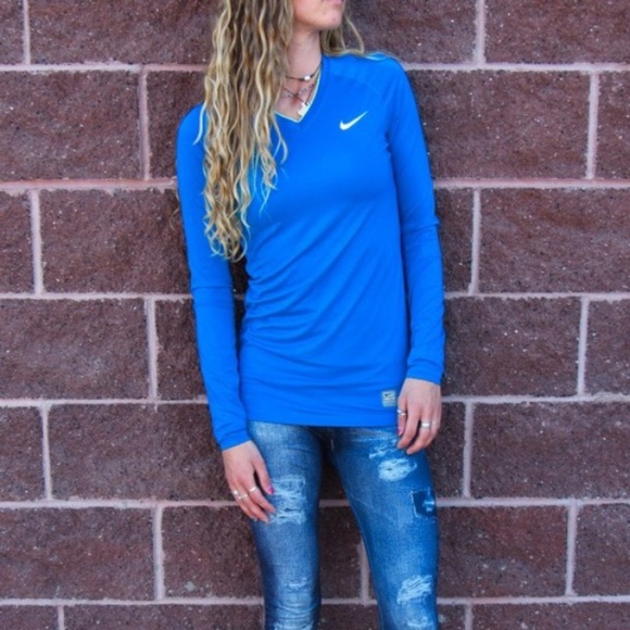 Nike | Tops | New Nike Pro Brilliantly Blue Compression Top | Poshmark